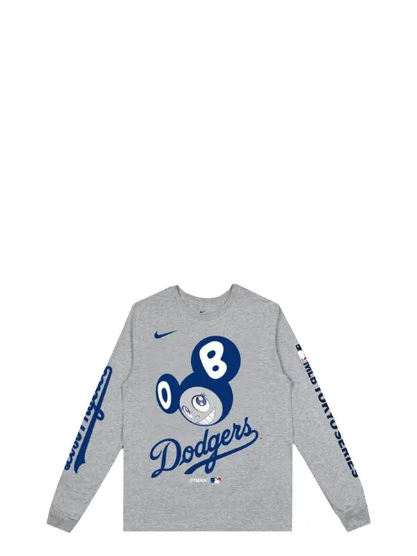 Nike X Takashi Murakami X Mlb World Tour Tokyo Series 2025 Dodgers Long-sleeve Tee - Grey
