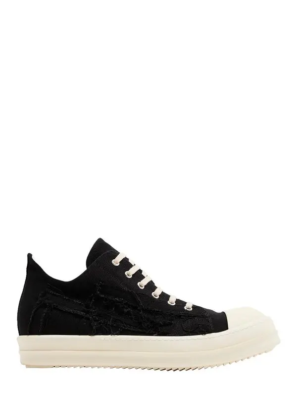 Rick Owens Slashed Low Sneakers - Black