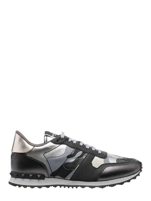 Valentino Garavani Rockrunner Camo Sneakers - Black