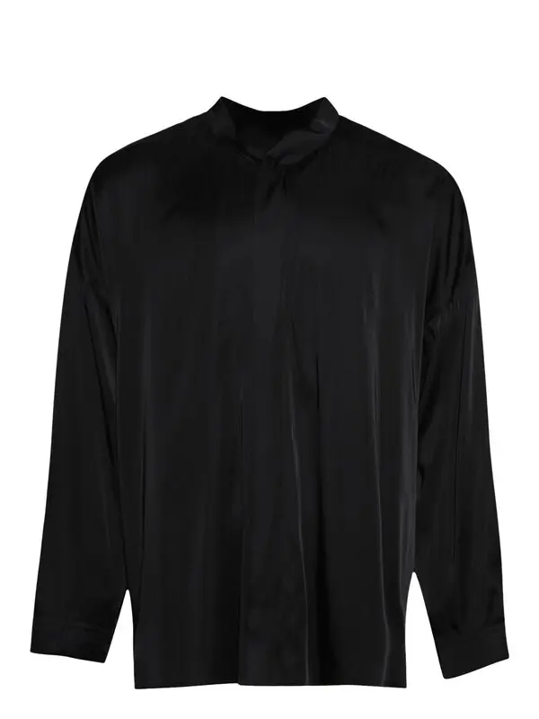 Rick Owens Oversized Snap Collar Shirt - Black