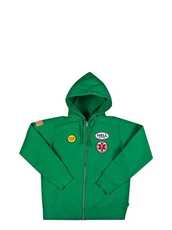 Supreme Hysteric Glamour Patches Zip Up Sweatshirt - Green