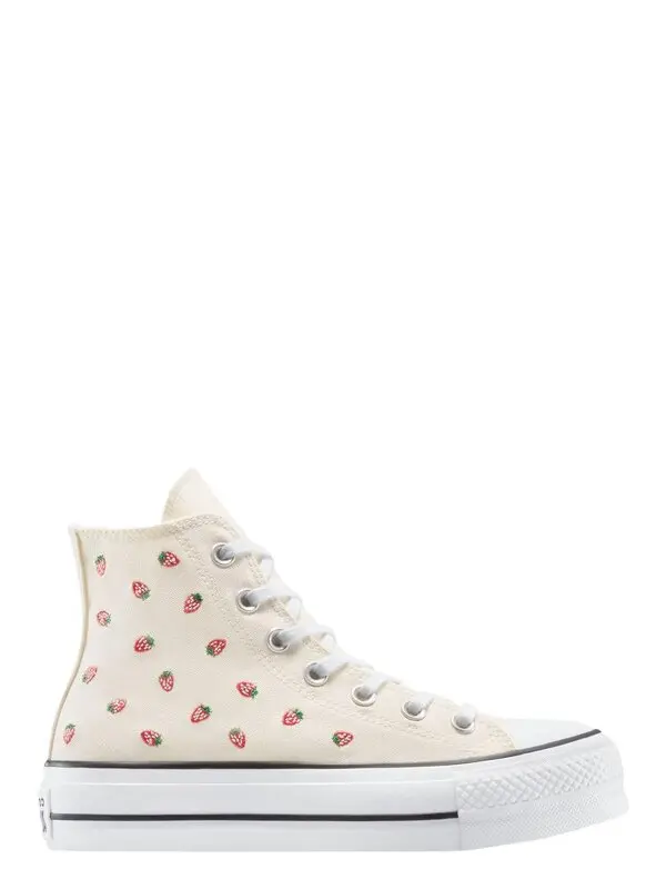 CONVERSE Chuck Taylor All Star Lift Platform High Embroidered Sneakers - Cream