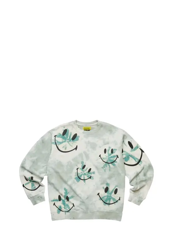 MARKET Smiley Shibori Dye Crewneck Sweatshirt - Cream