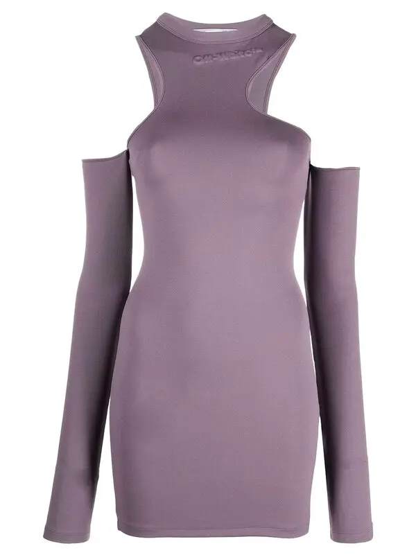 Off-White Asymmetric Mini Dress - Purple