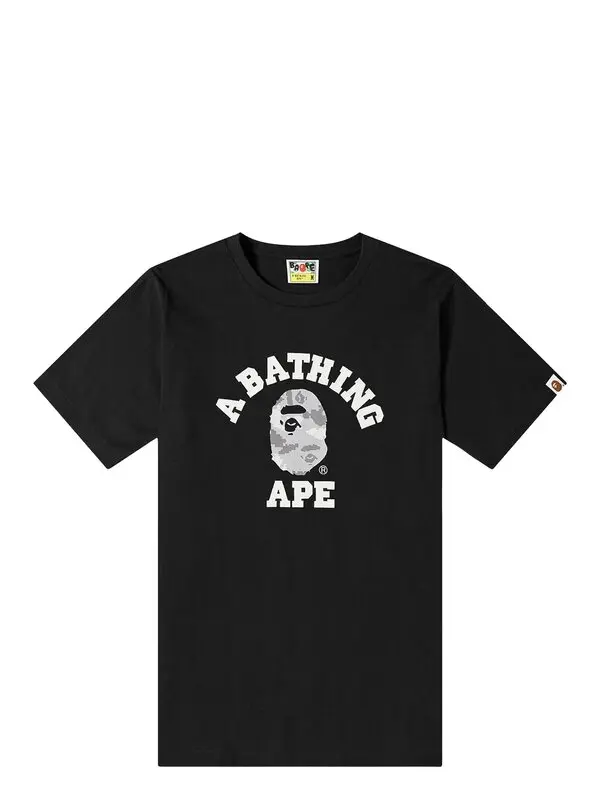 A BATHING APE Digital Camo College Tee - Black