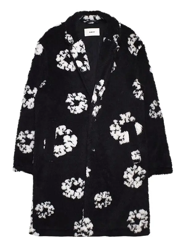 SAINT MXXXXXX X Denim Tears Wreath Fur Coat - Black