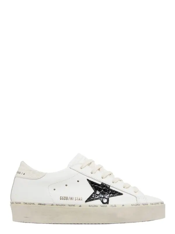 GOLDEN GOOSE Hi Star Crocodile Embossed Sneakers - White