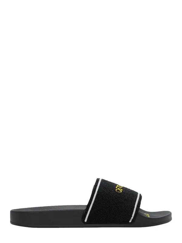 Off-White Towel Sliders - Black