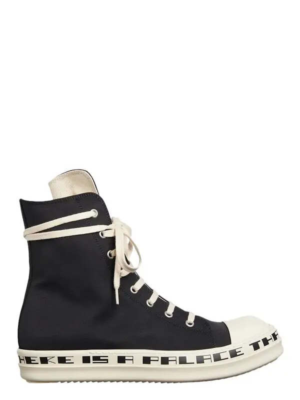 Rick Owens Luxor Quote High Top Sneakers - Black