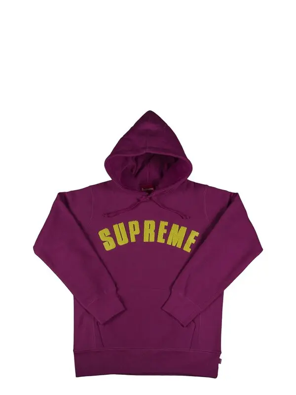 Supreme Chenille Arc Logo Hooded Sweatshirt - Purple