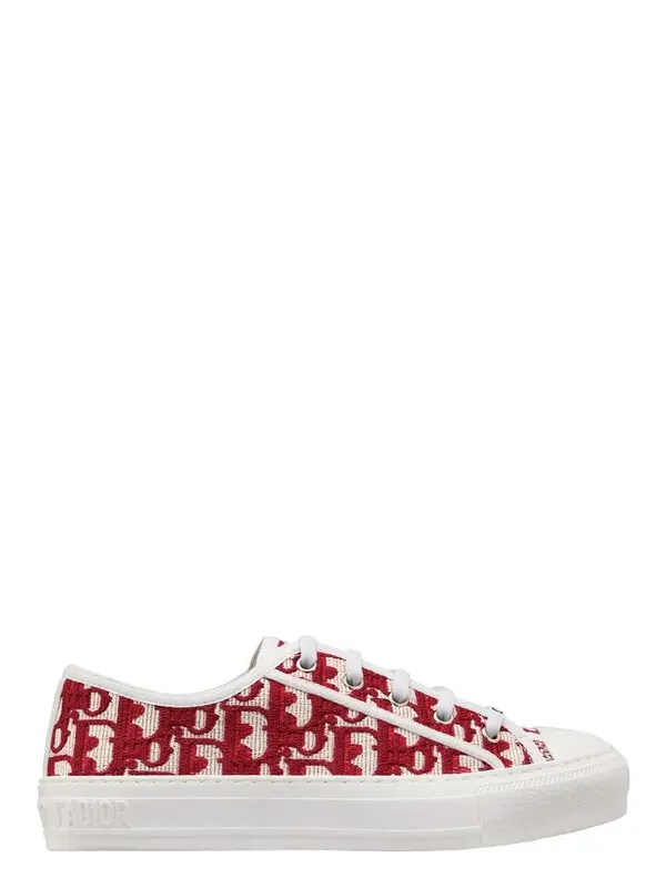 Dior Walk'n' Embroidered Cotton Low-top Sneakers - Red
