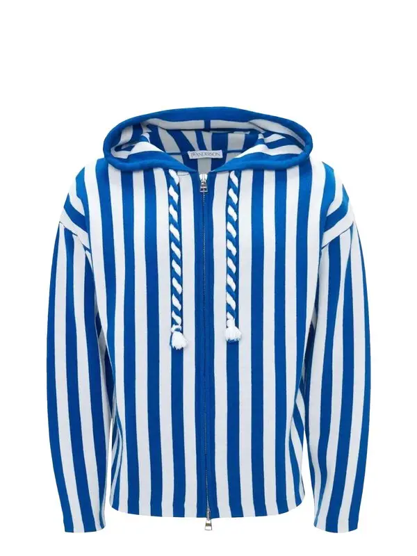 JW Anderson Striped Anchor Hoodie - Blue