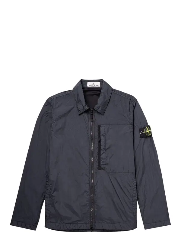 Stone Island Compass Patch Zip Up Jacket - Blue