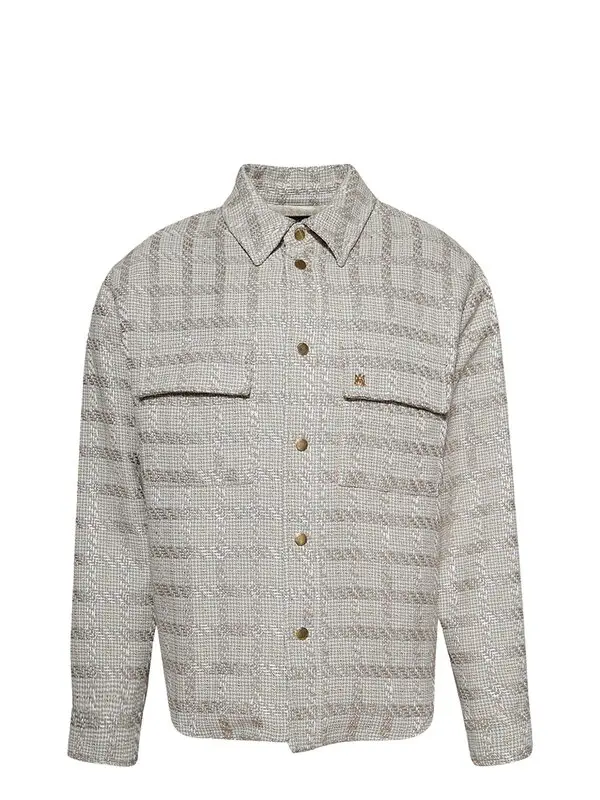Amiri Check Boucle Padded Overshirt - Green