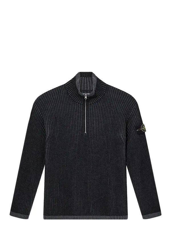 Stone Island Logo Patch High Neck Jumper - Grey