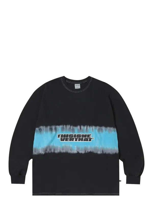 THISISNEVERTHAT Striped Tie Dye Long-sleeve Top - Black