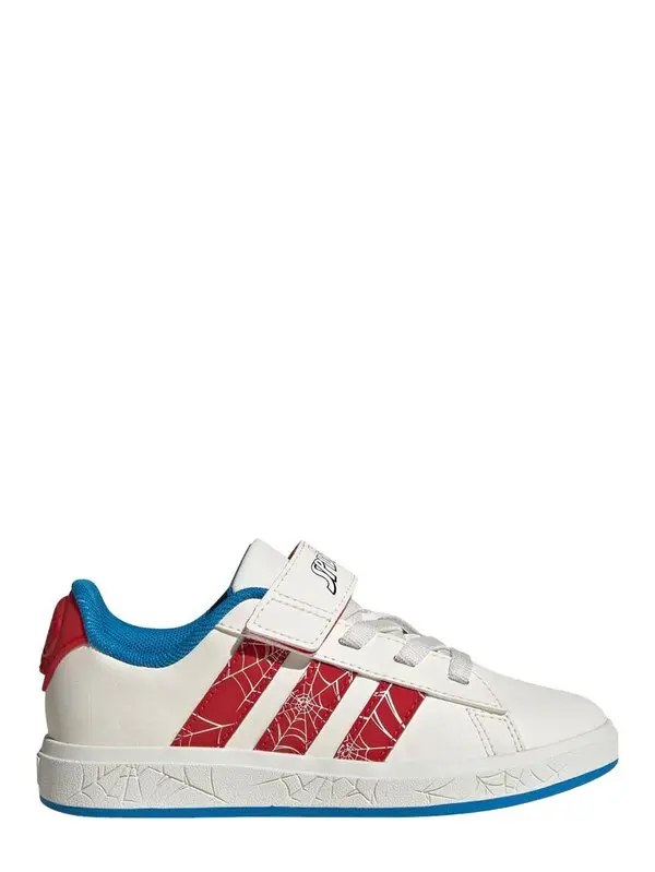 Adidas Marvel X Grand Court K 'spider-man Red Web Stripes - White
