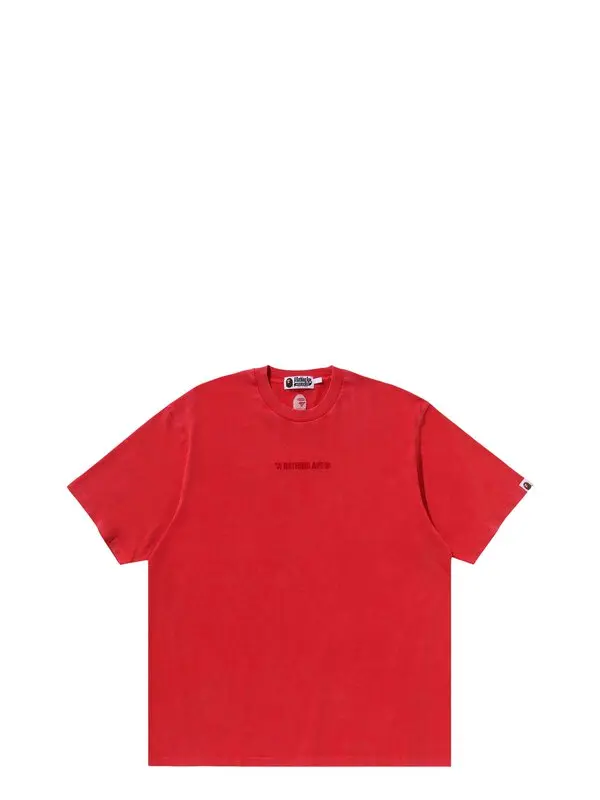 A BATHING APE Garment Dye Bathing Ape Logo Relaxed Fit Tee - Red