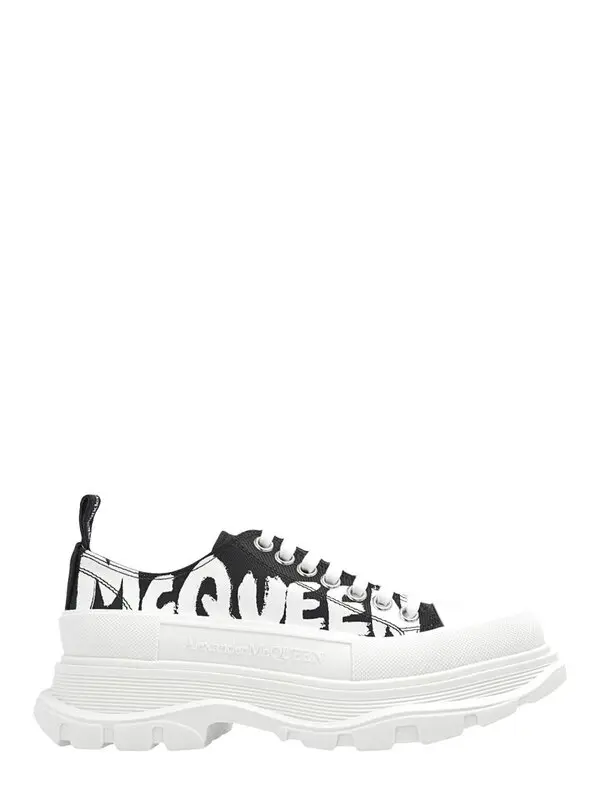 Alexander McQueen Tread Slick Lace Up Sneakers - Black