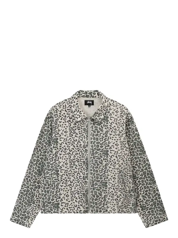 StÜssy Leopard Mesh Zip Jacket - Cream