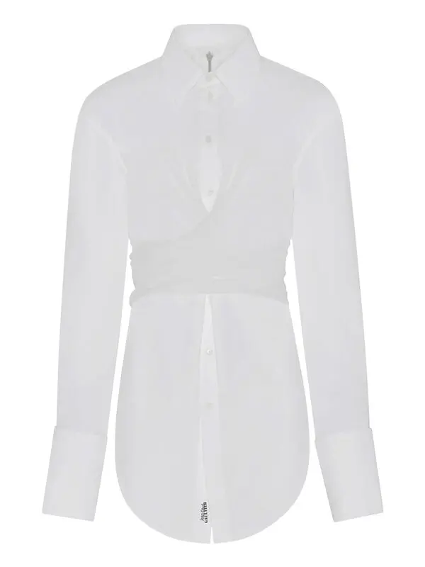 Jean Paul Gaultier Long Draped Shirt With Zip Detail - White