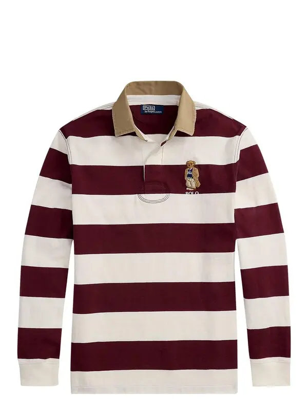 Polo Ralph Lauren Long-sleeve Novelty Bear Rugby Polo - Red