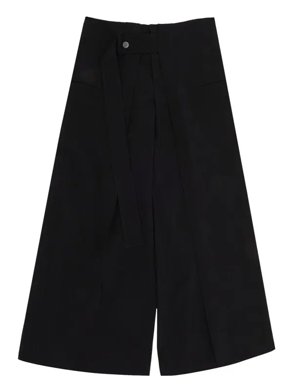 Loewe Cropped Belted Trousers - Black