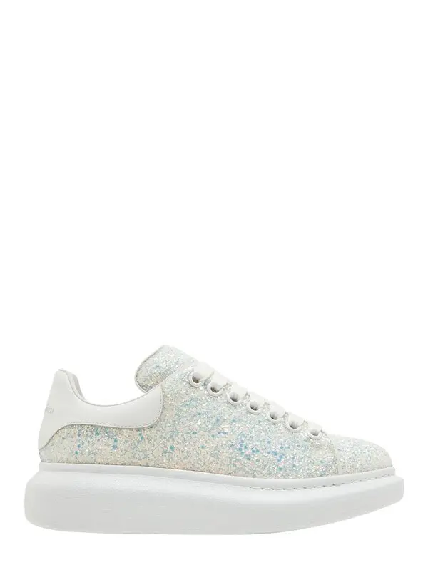 Alexander McQueen Oversized Glitter Sneakers - Silver