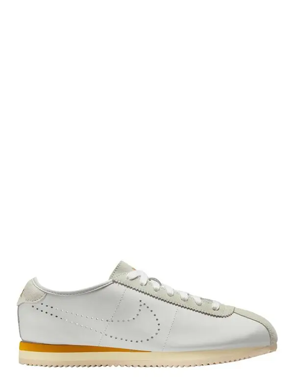 Nike Cortez Leather Sneakers With Perforated Swoosh - White