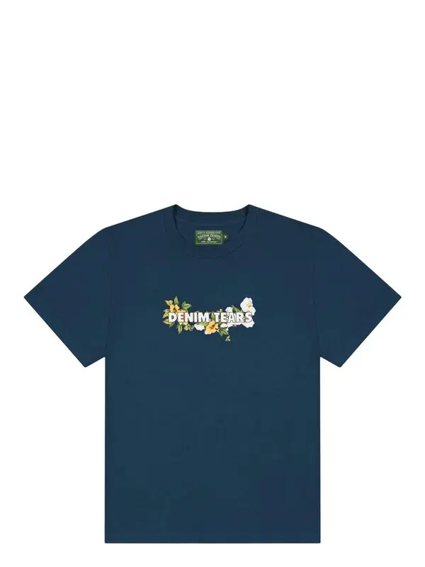 DENIM TEARS Floral Logo T-shirt - Blue