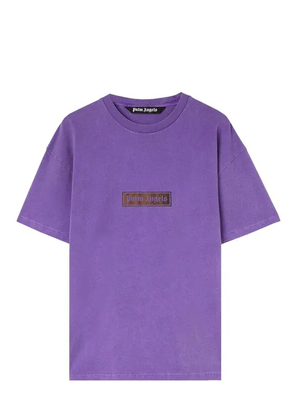 Palm Angels Gd Box Logo Tee - Purple