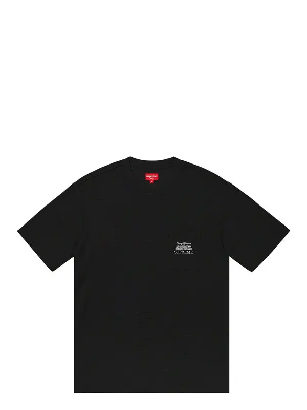 Supreme Waffle Pocket Tee - Black