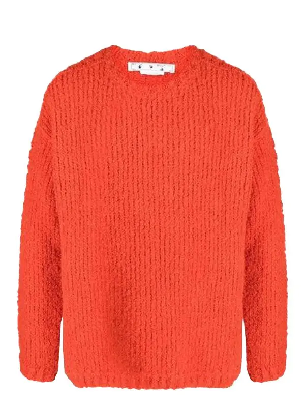 Off-White Chunky Knit Sweater - Orange