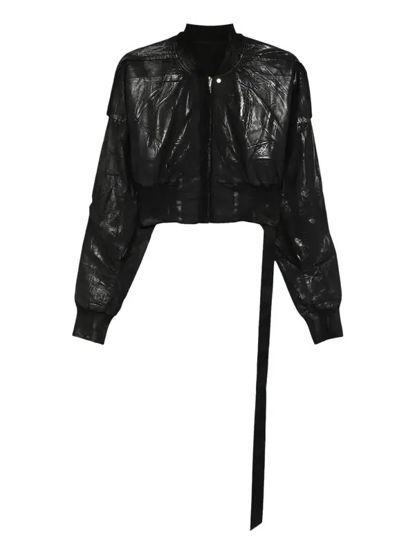 Rick Owens Cropped Bomber Flight Jacket - Black