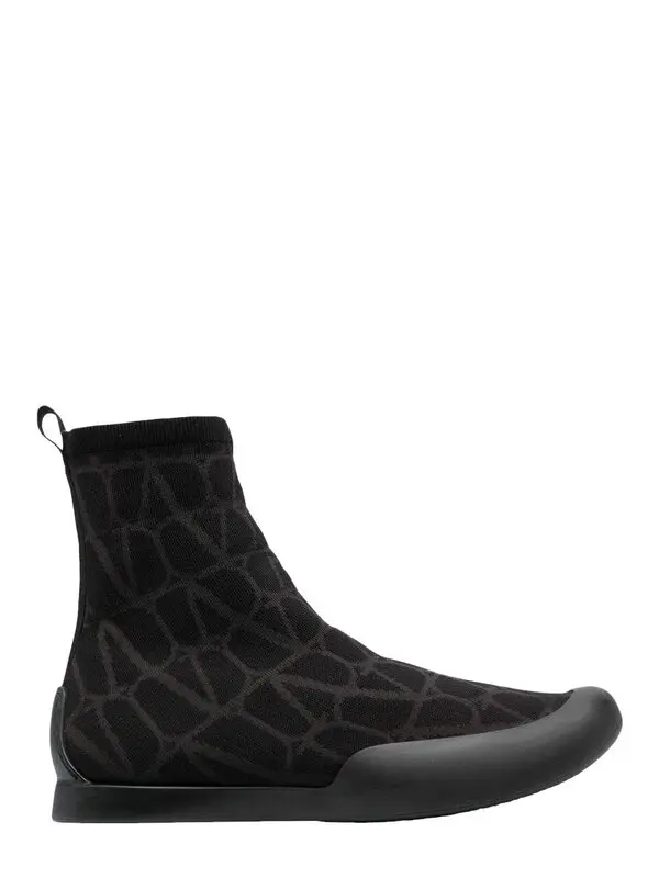 Valentino Garavani Toile Iconographe Cityshore Sock Boot - Black