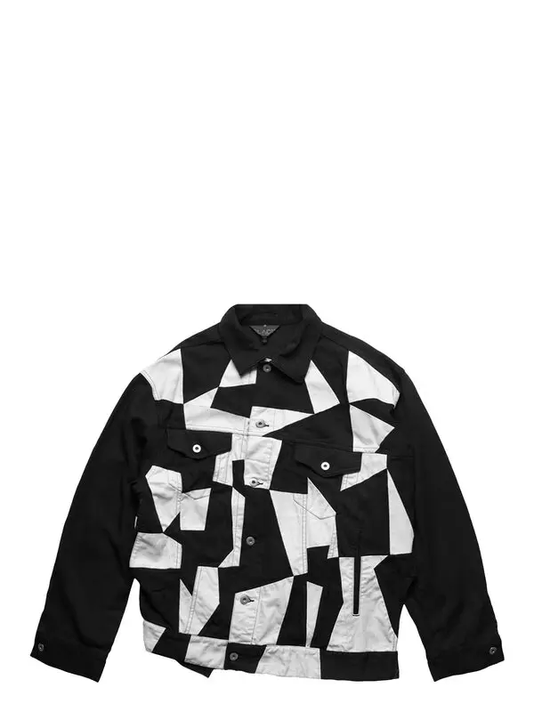 Comme Des Garçons Patchwork Twisted Trucker Jacket - Black