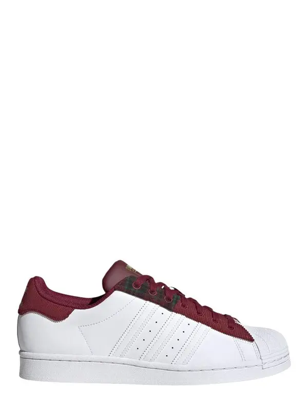Adidas Superstar Collegiate Burgundy Patchwork - White