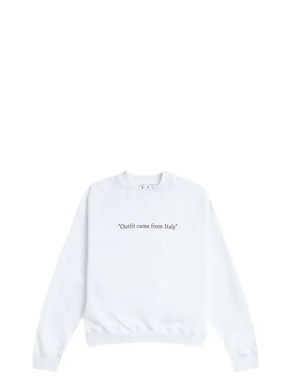 Off-White Quote Motif Crewneck Sweatshirt - White