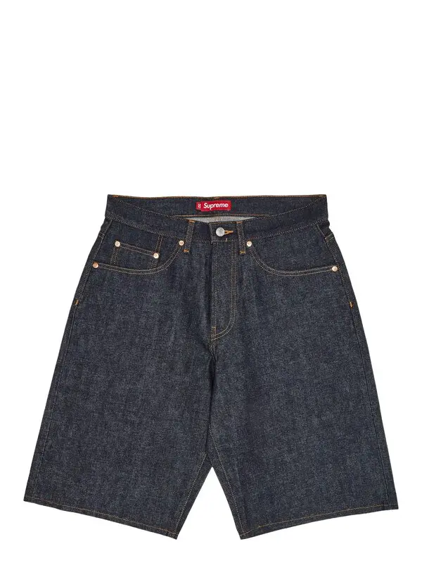 Supreme Rigid Baggy Selvedge Denim Short - Blue