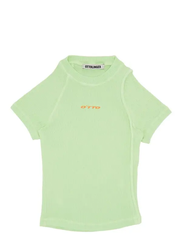 Ottolinger Deconstructed Rib T-shirt - Green