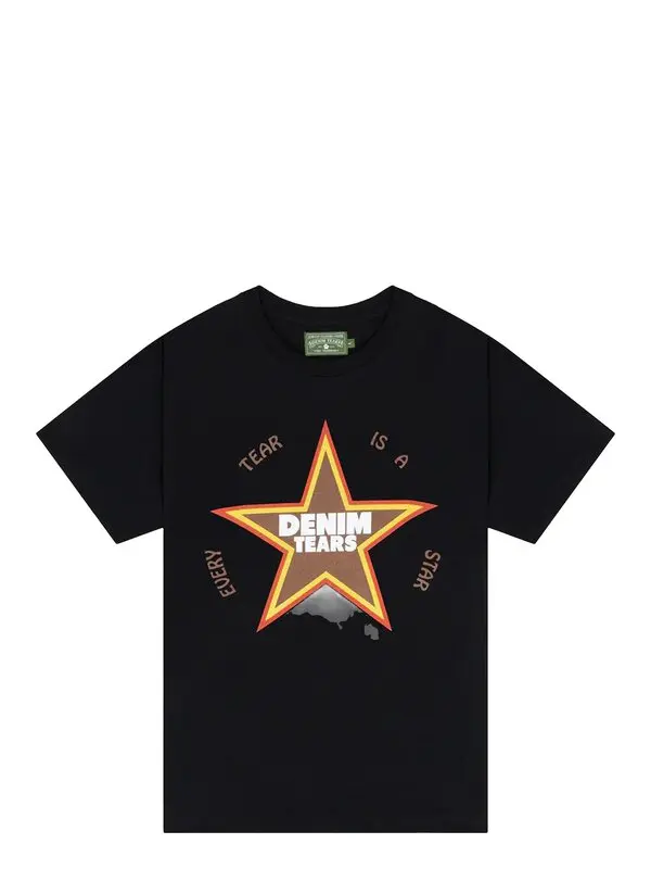 DENIM TEARS Every Tear Is A Star Tee - Black