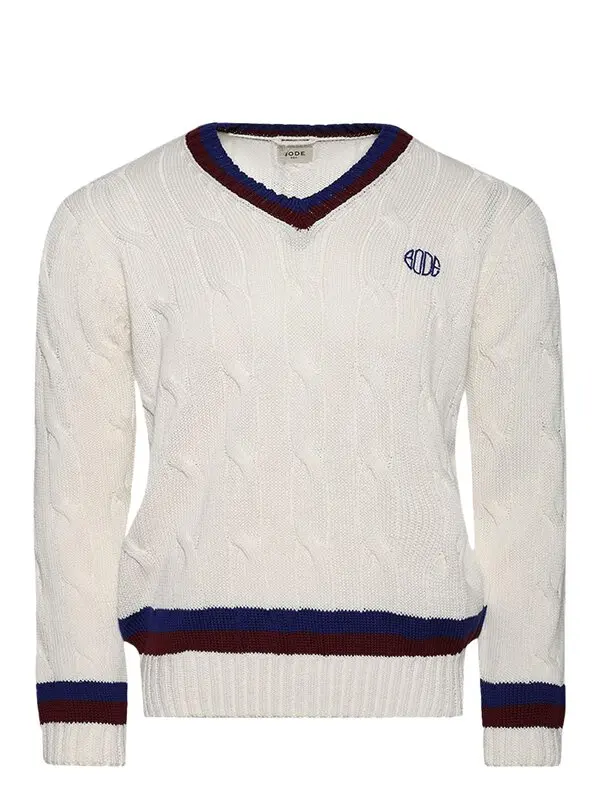 BODE Tennis Sweater - White