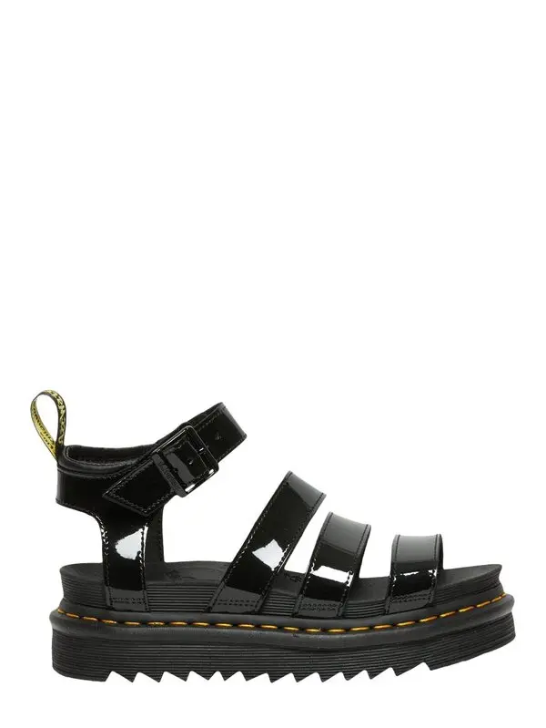 Dr. Martens Blaire Patent Leather Strap Sandal - Black