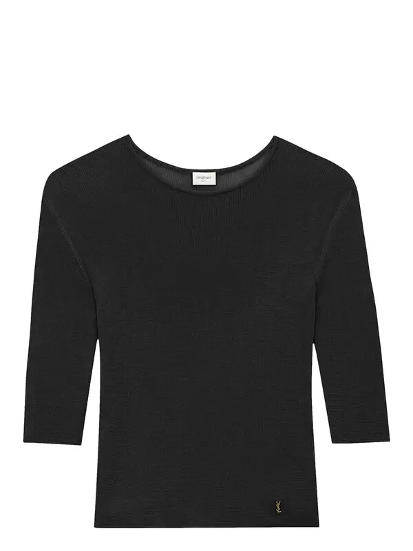 Saint Laurent Cassandre Knit Top - Black