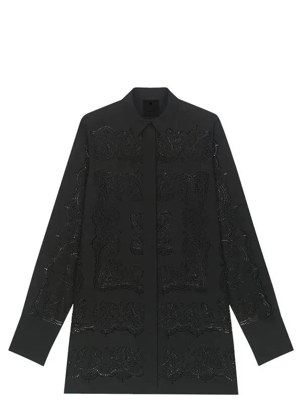 Givenchy Shirt Dress Perforated Bandana Print - Black
