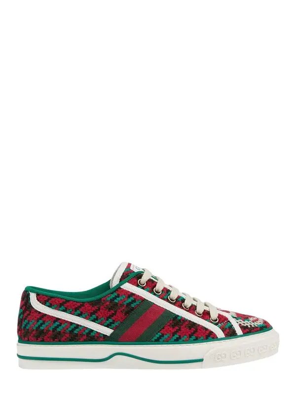 Gucci Tennis 1977 Houndstooth Sneakers - Red