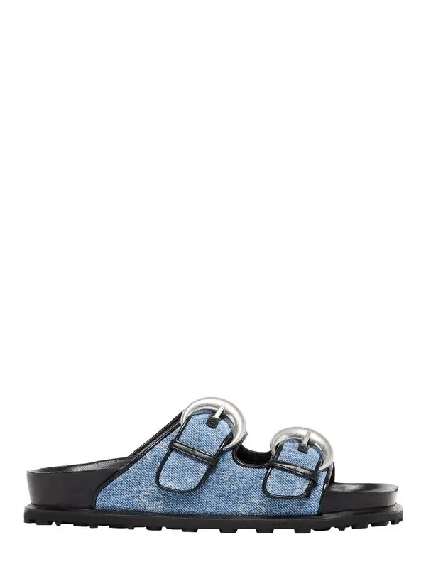 MARINE SERRE Denim Monogram Sandals - Blue