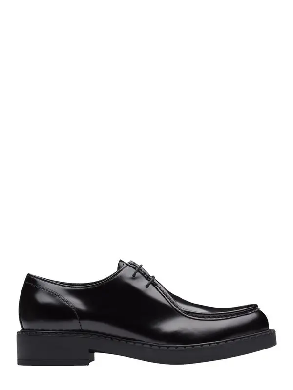 Prada Brushed Leather Lace-up - Black