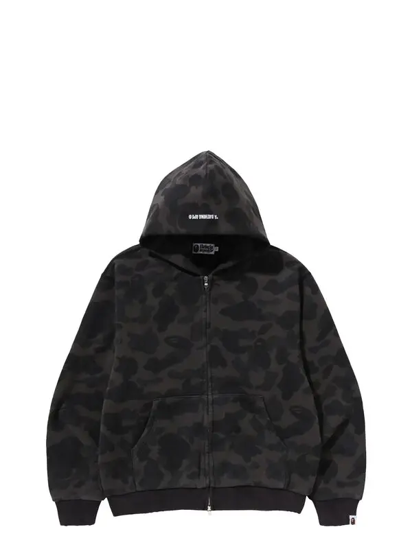 A BATHING APE 1st Camo Heavy Wash Cropped Fit Zip Hoodie - Black
