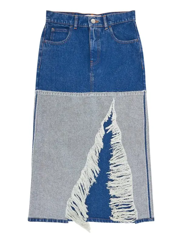 Marni Coated Denim Skirt - Blue